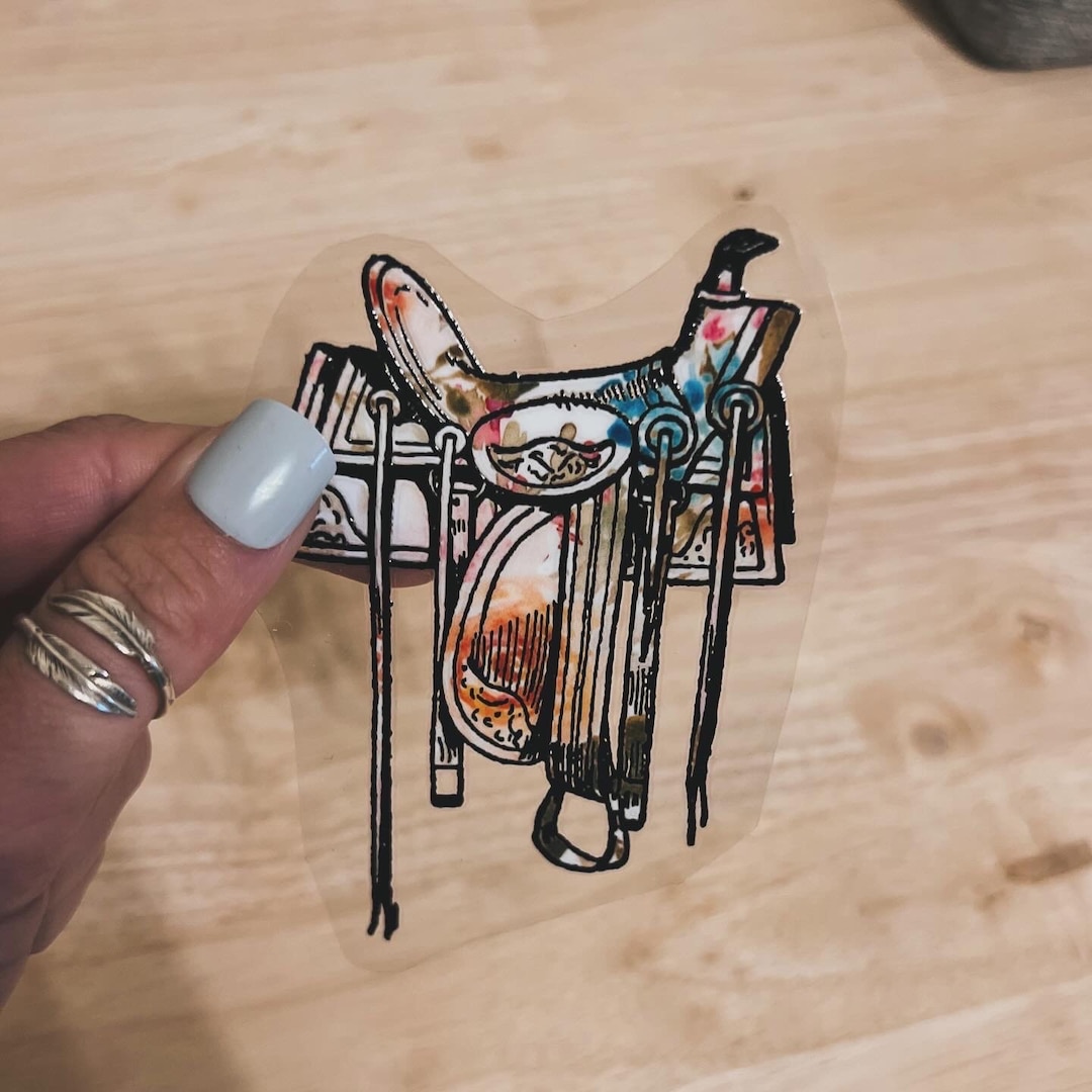 Ridin Pretty Floral Saddle Sticker Decal Western Punchy Ranchy ...