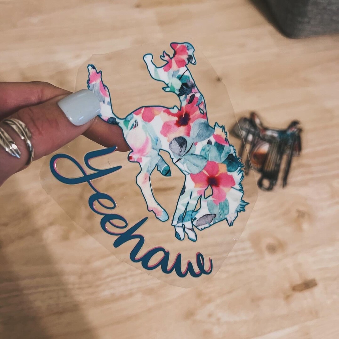 Yeehaw Floral Bronc Sticker Decal Western Punchy Ranchy Exclusive - Etsy