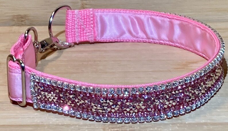 Blush Pink Real Rhinestone Bling Dog Collar, 4 Rows of Diamonds ...