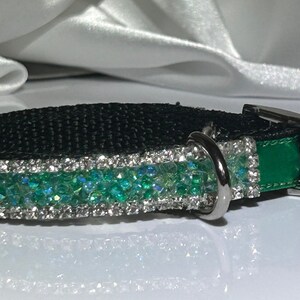 Sparkling Emerald Rhinestone Cat or Dog Collar, 1/2