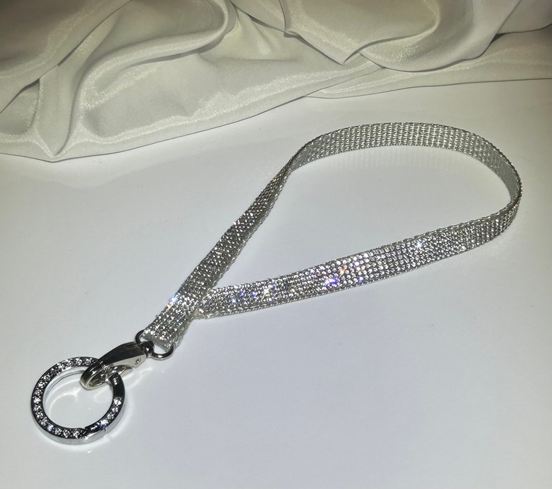 Real Rhinestone Bling Wristlet or Lanyard | Customize Color to Match ...