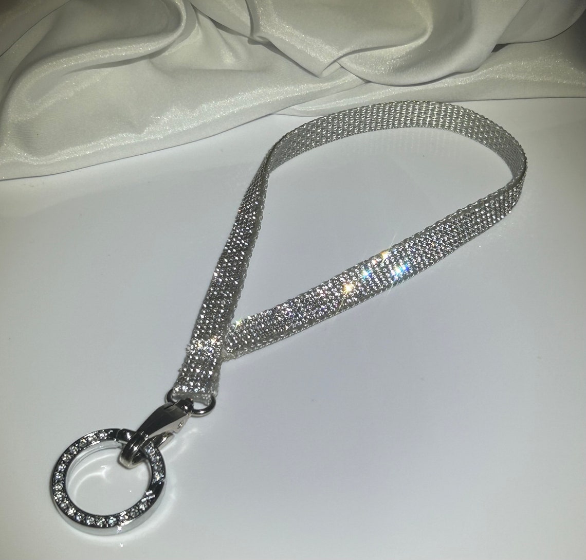 Real Rhinestone Bling Wristlet or Lanyard | Customize Color to Match ...