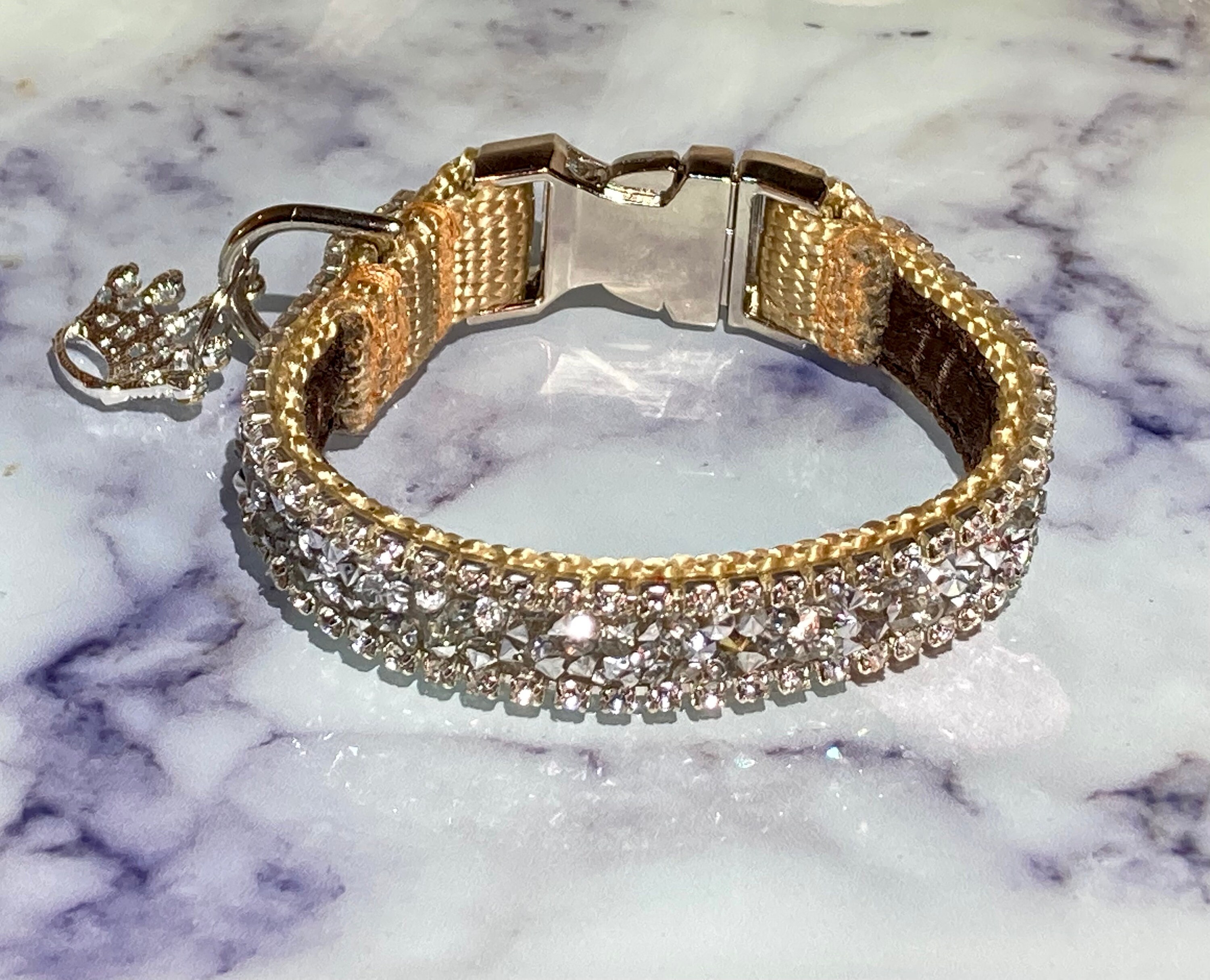 Rhinestone Sparkly Collar 3/4 Wide Rich Brown Satin - Etsy