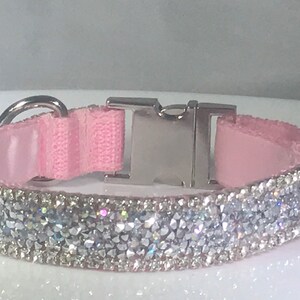 Blush Pink Aurora Crystal Diamond Leash 3/4" Wide Satin Ribbon ...