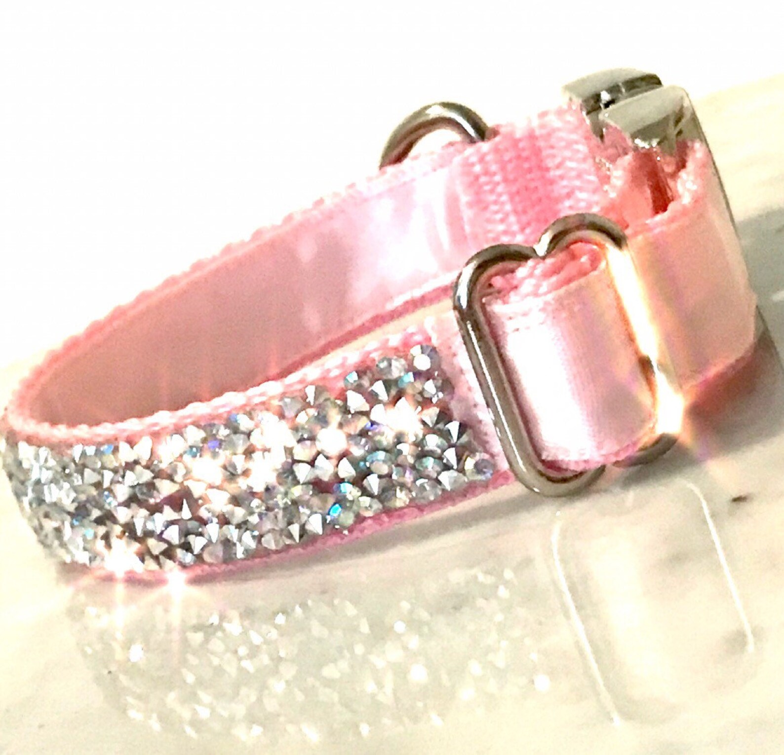 Rhinestone Diamond Bling Dog or Cat Collar 3/4" Sparkly AB Crystal ...