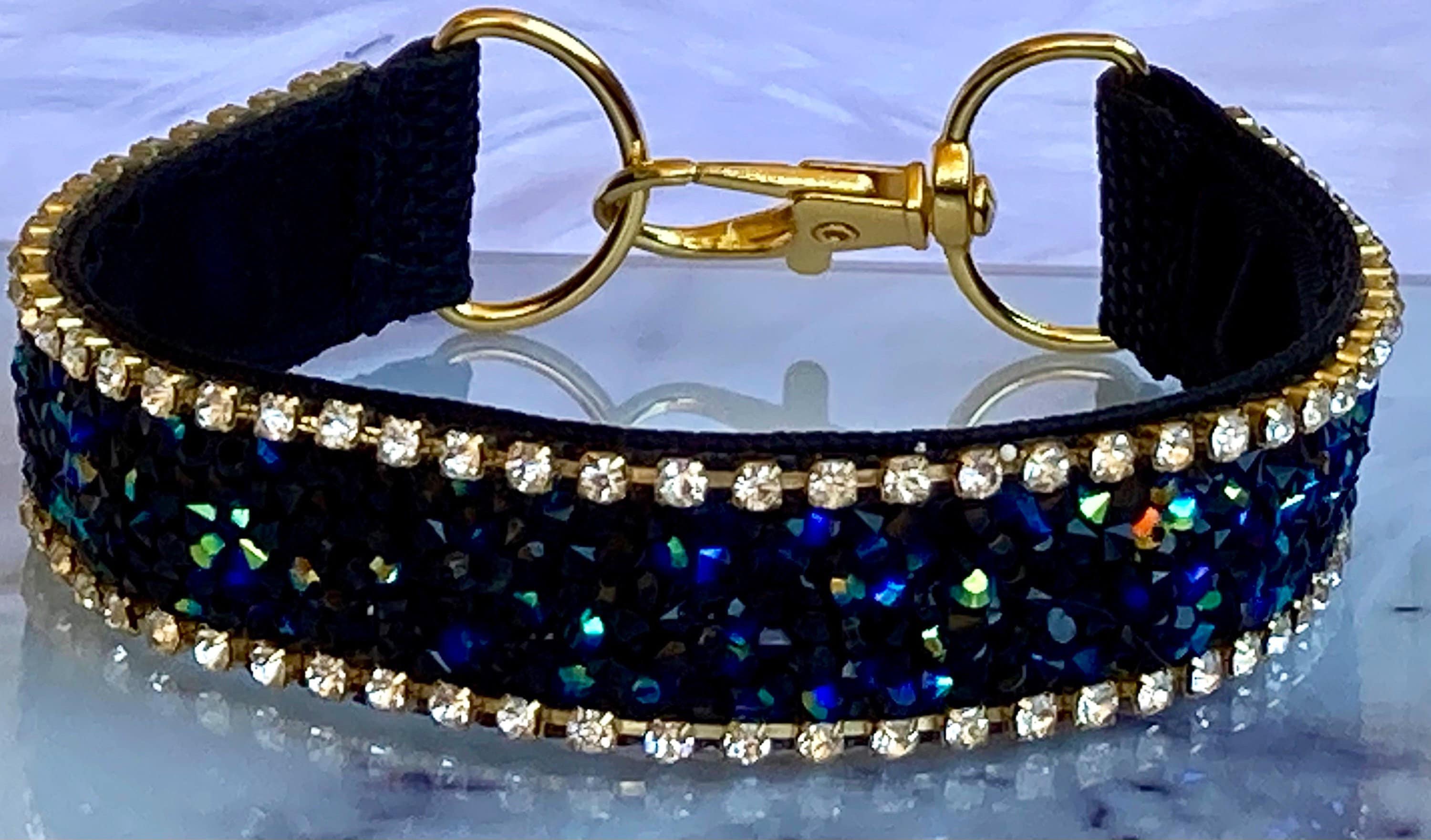 Rhinestone Diamanté Collar, This Black & Gold Bling is Unique, Classy ...