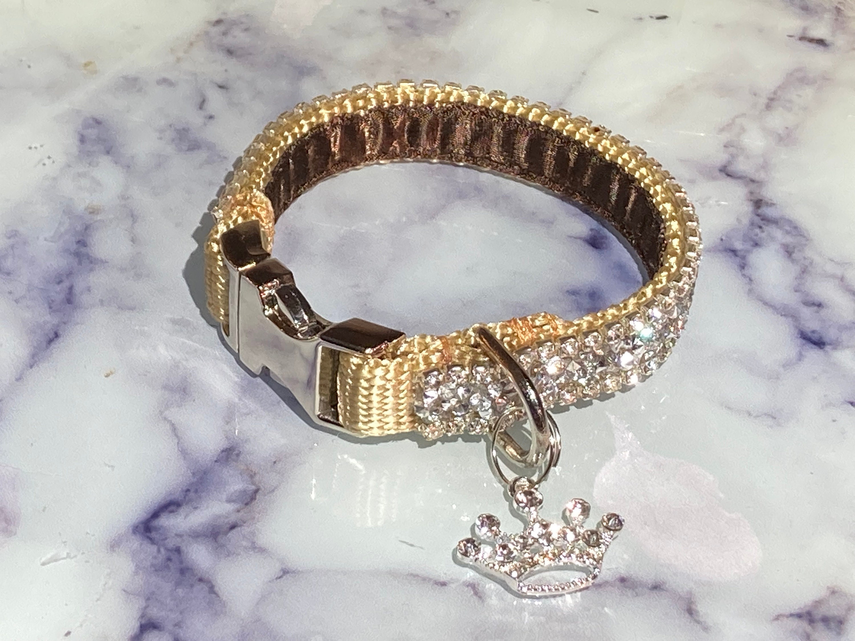 Rhinestone Sparkly Collar 3/4 Wide Rich Brown Satin - Etsy