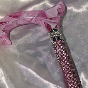Pink Rhinestone Bling Cane | Luxury Pink Ombré Derby Handle ...