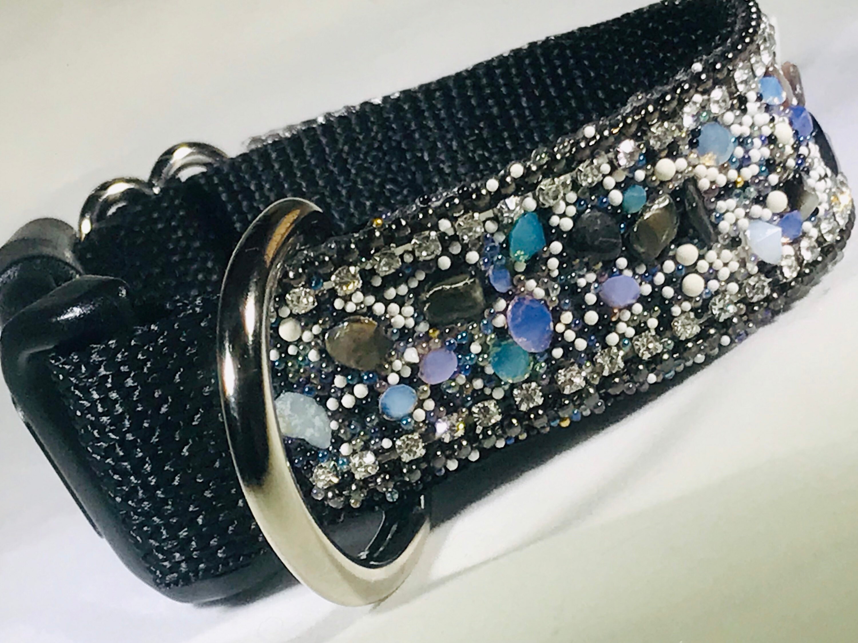 Rhinestone Rock Bling Dog Collar, Black Satin Lined - Etsy