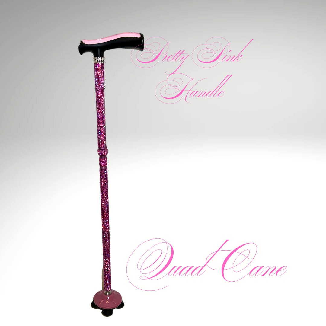 Pink Rhinestone Quad Cane, Folding , Elegant & Chic Retirement or ...