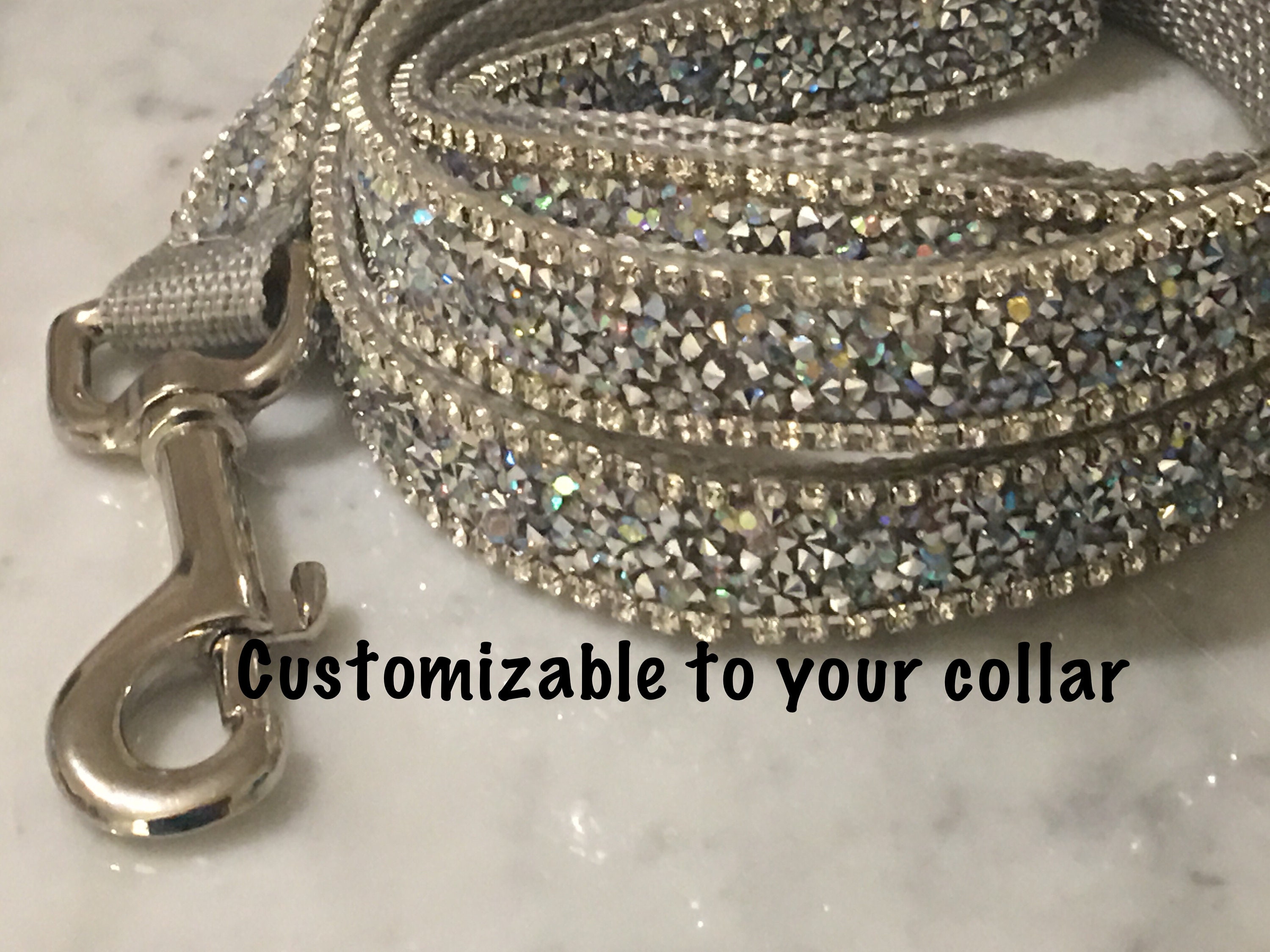 Custom Rhinestone Pet Leash, Diamond & Satin Lined, Elegant Glam - Etsy