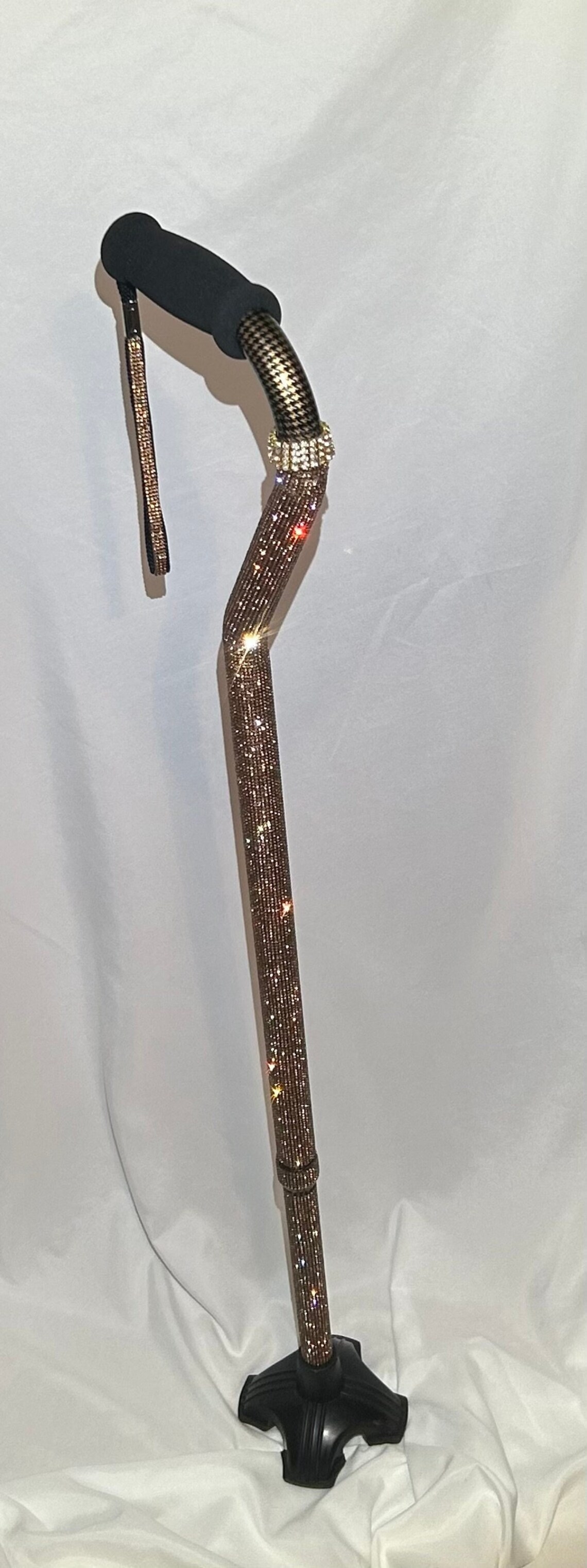 Gold Rhinestone Walking Cane, Offset Handle, Fits 4'11 to 6'4 300 Lb ...