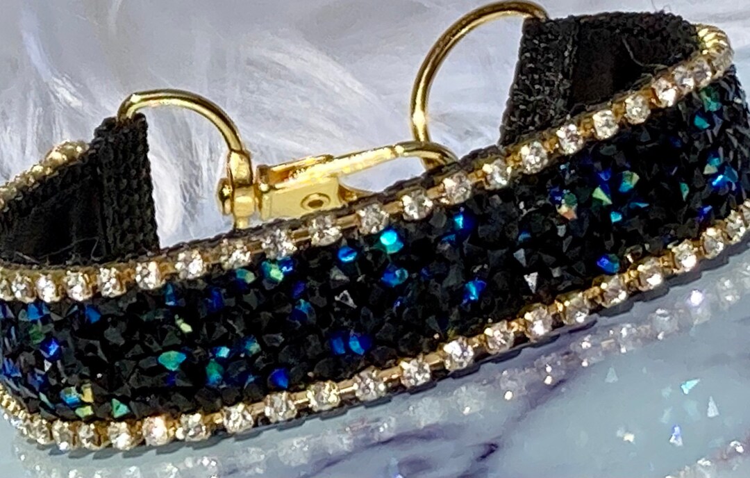 Rhinestone Diamanté Collar, This Black & Gold Bling is Unique, Classy ...