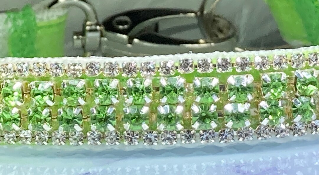 Peridot Elegant Rhinestone Dog or Cat Collar Glitter Sparkling Bright ...