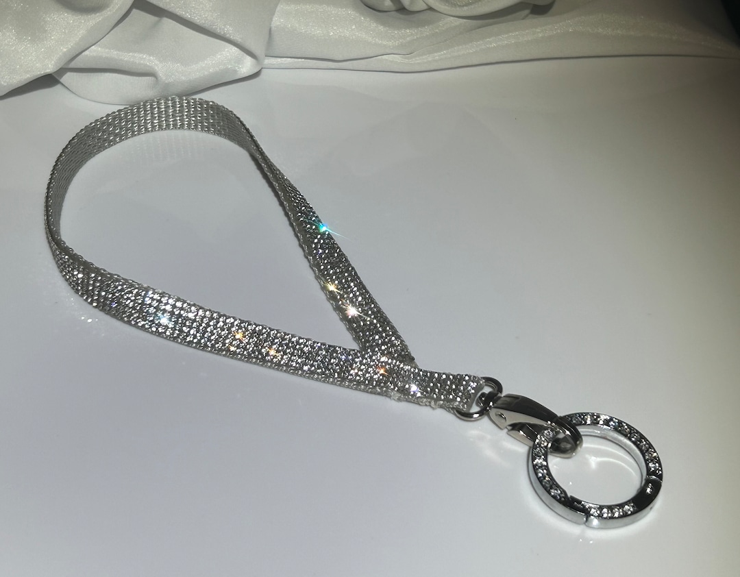 Real Rhinestone Bling Wristlet or Lanyard | Customize Color to Match ...