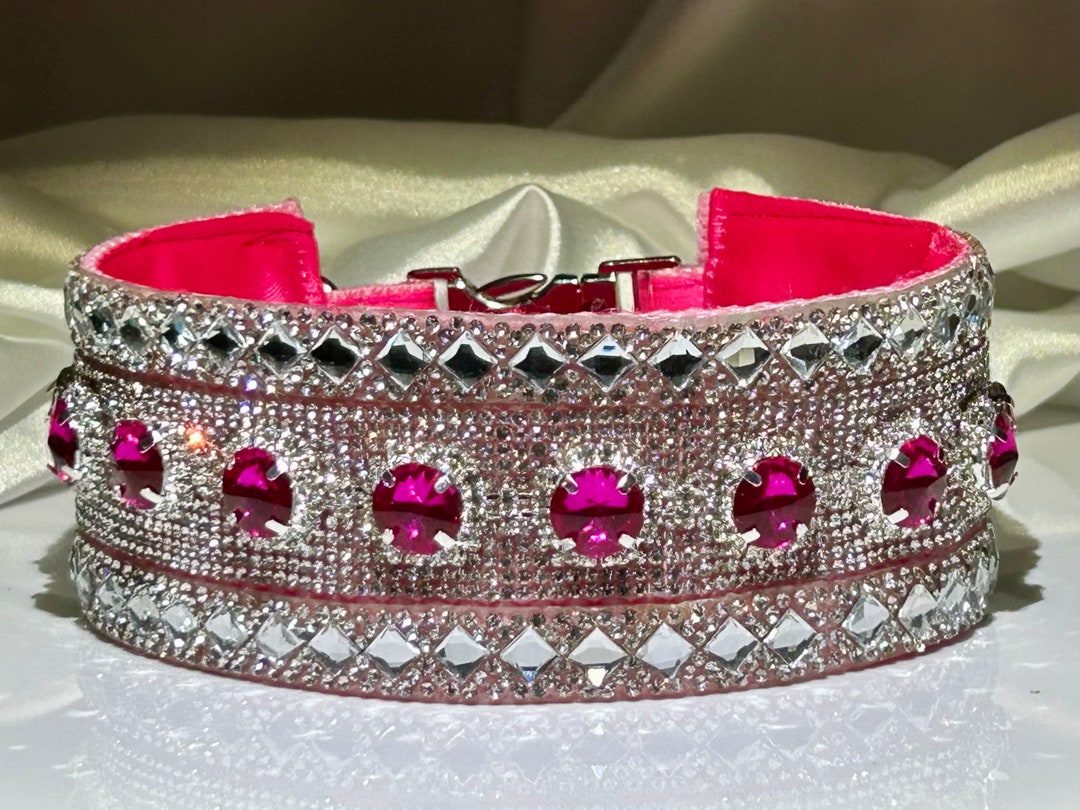 Pink Rhinestone Dog Collar, Extreme Sparkle, Pet Glam, High-end Classy ...