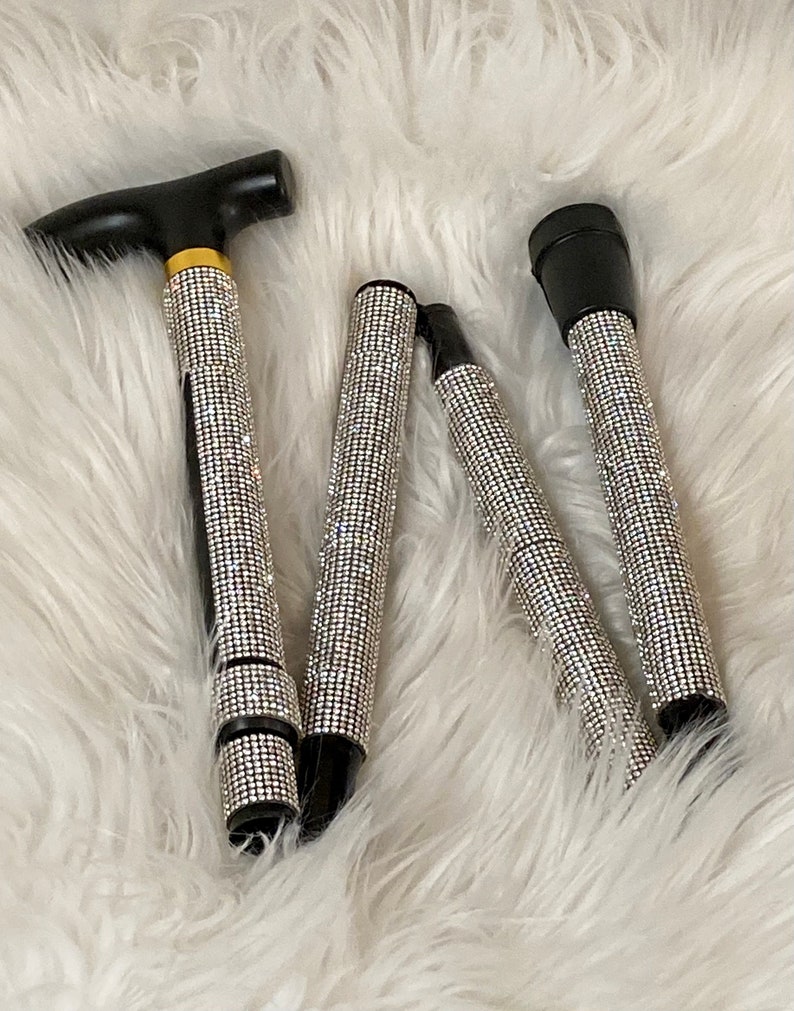 Elegant Rhinestone Walking Cane Disability Gift Quad Option - Etsy