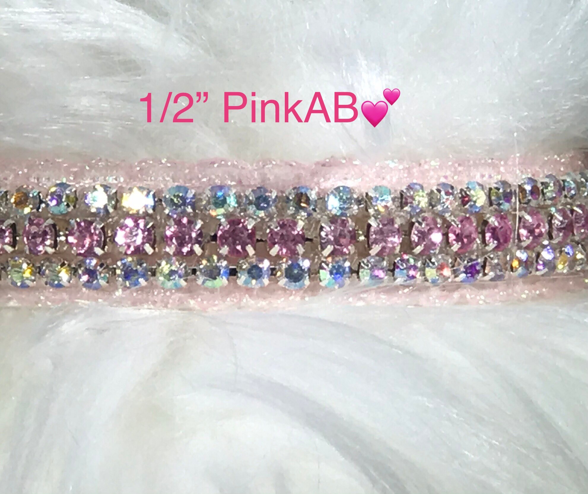Real Rhinestone Pink Bling Dog Cat Collar 1/2 Inch Sparkling Crystal ...