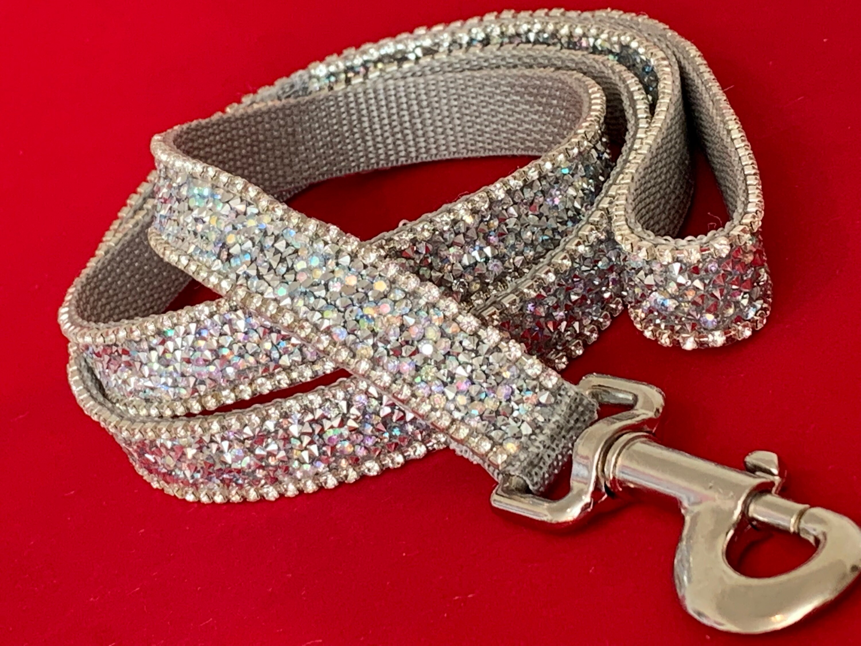 Custom Diamond Satin Lined Rhinestone Leash Choice of Color & | Etsy