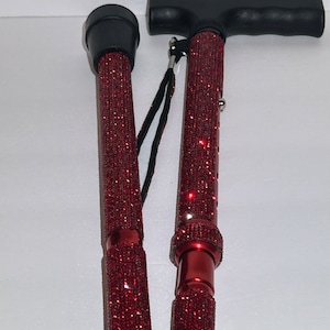Elegant Red Rhinestone Walking Cane, Disability Gift, Quad Option ...