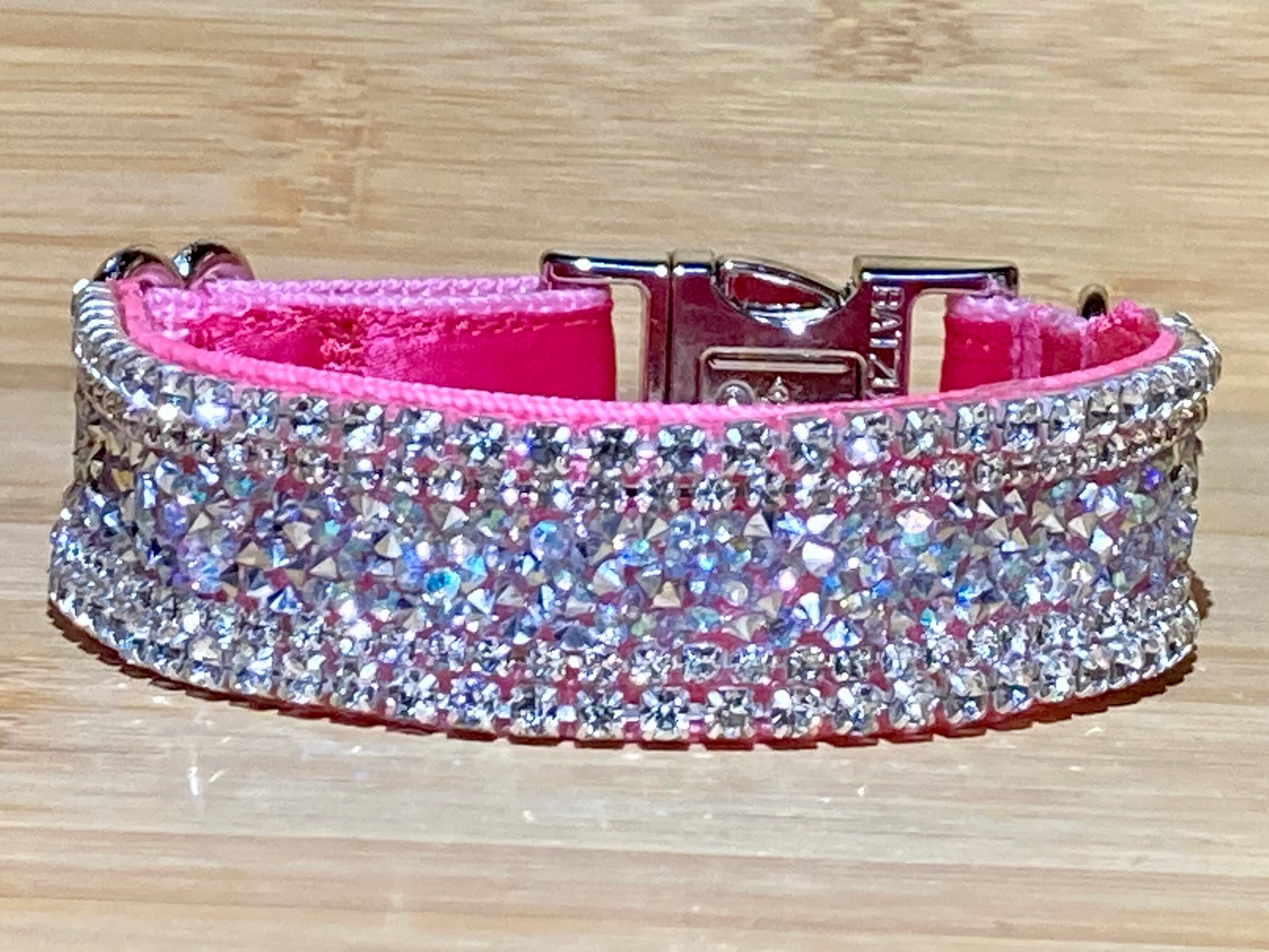 Pink Rhinestone Dog Collar, Aurora Crystal Diamante, 1" Wide - Etsy