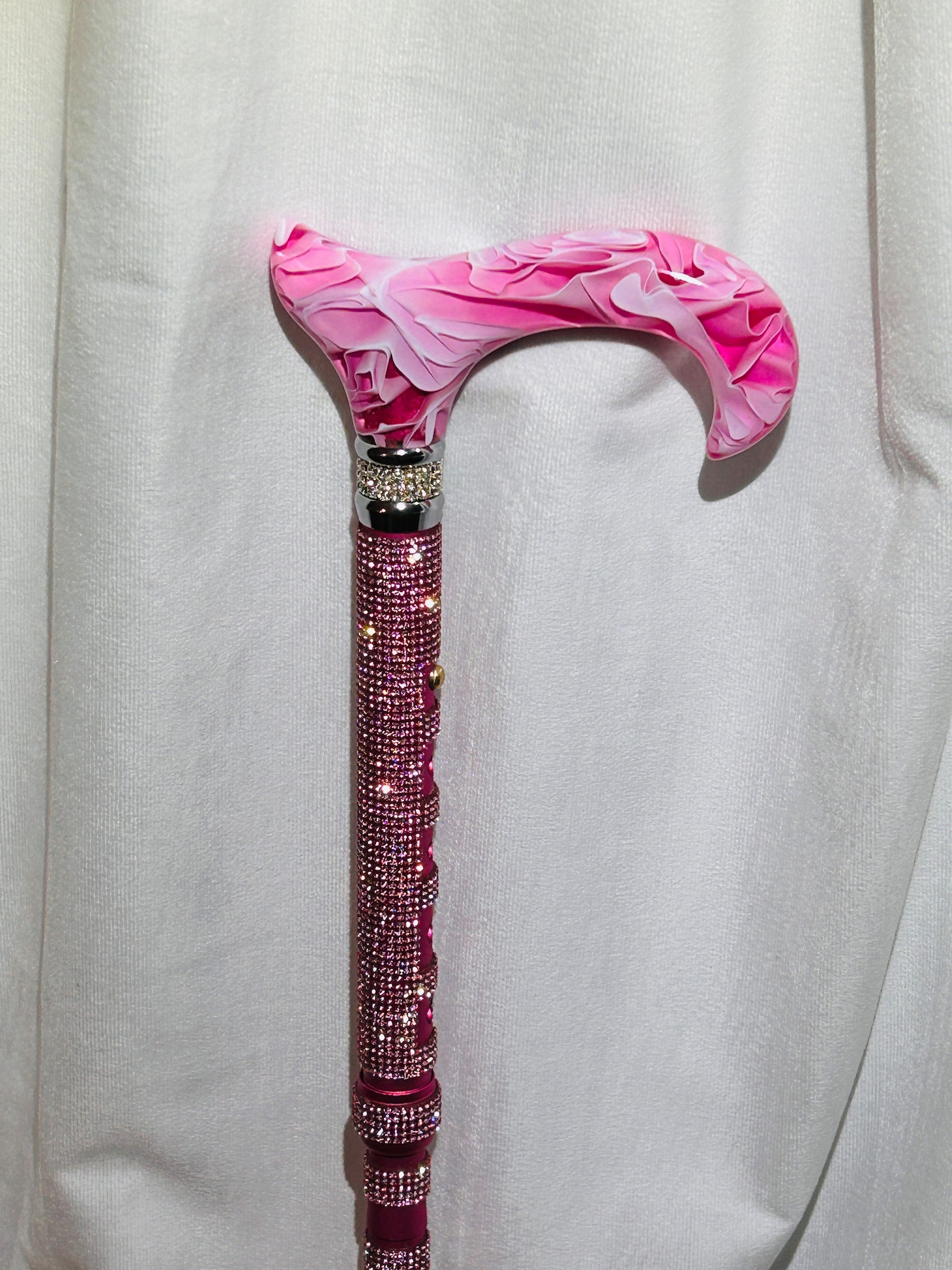 Pink Rhinestone Bling Cane | Luxury Pink Ombré Derby Handle ...