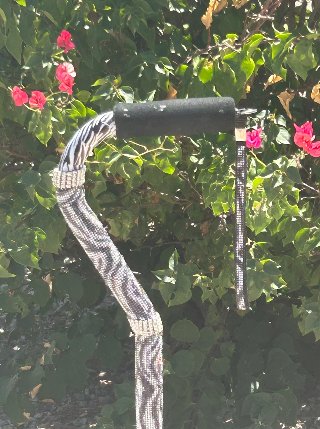 Zebra Rhinestone Cane With Offset Handle | Retirement or Disability ...