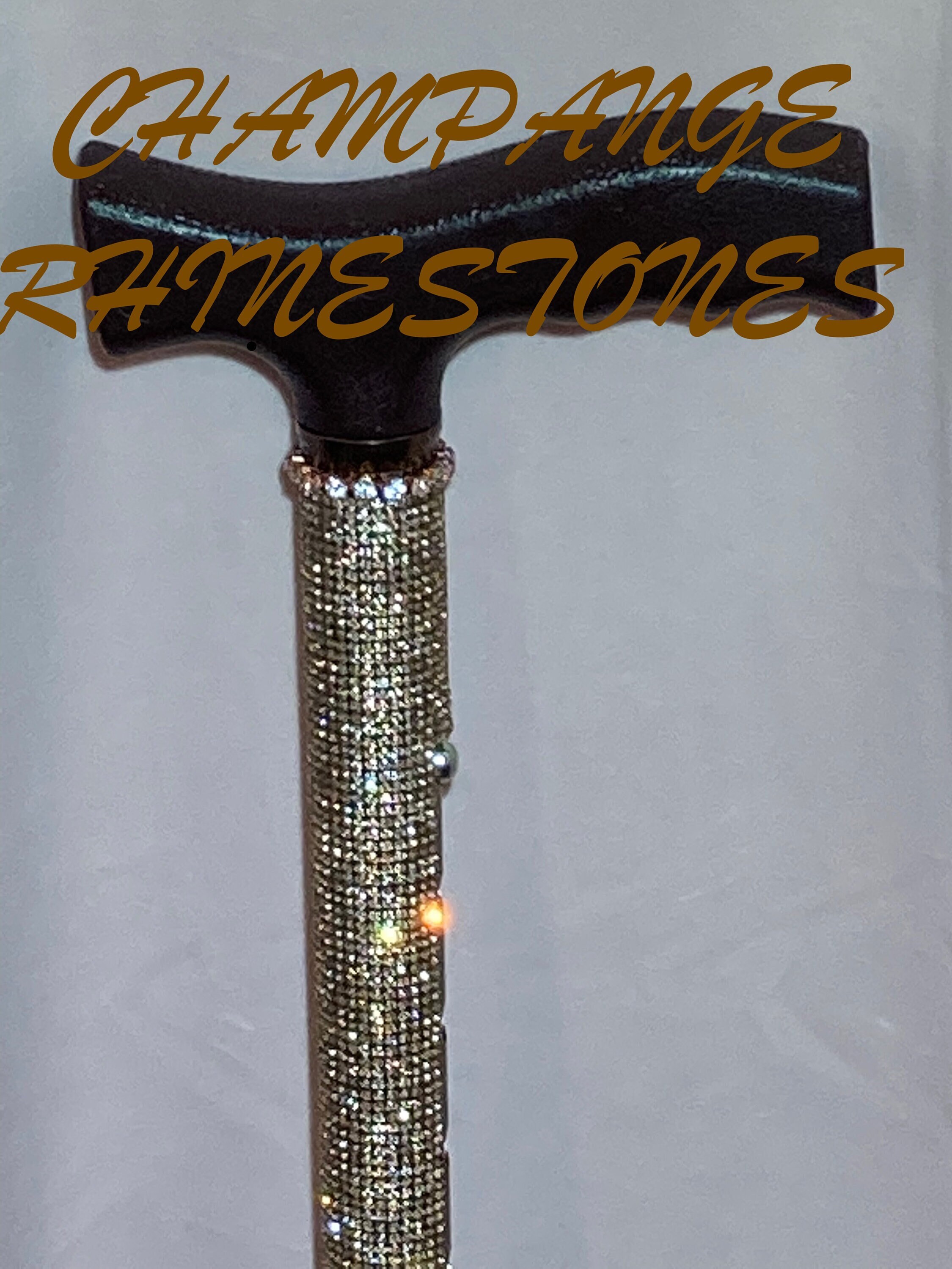 Elegant Champagne Rhinestone Walking Cane, Disability Gift, Folding and ...