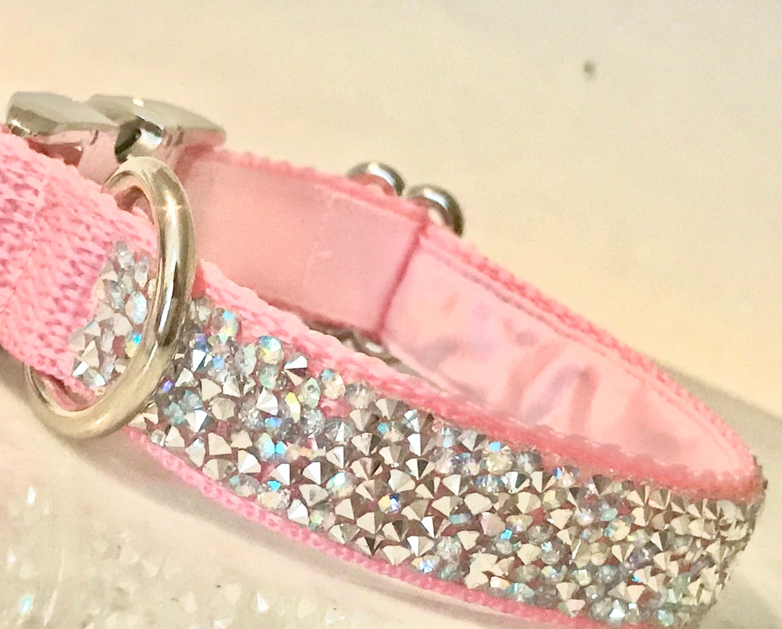 Rhinestone Diamond Bling Dog or Cat Collar 3/4" Sparkly AB Crystal ...