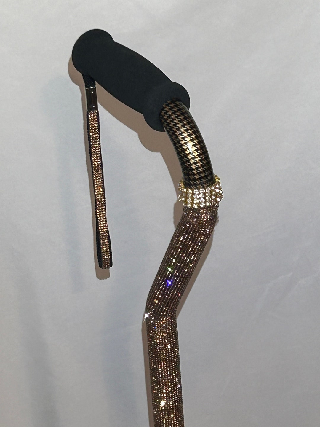 Gold Rhinestone Walking Cane, Offset Handle, Fits 4'11 to 6'4 300 Lb ...