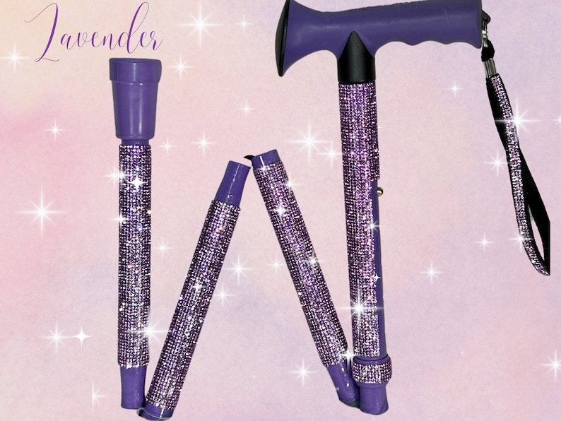 Luxury Lavender Rhinestone Walking Cane Unique Disability - Etsy