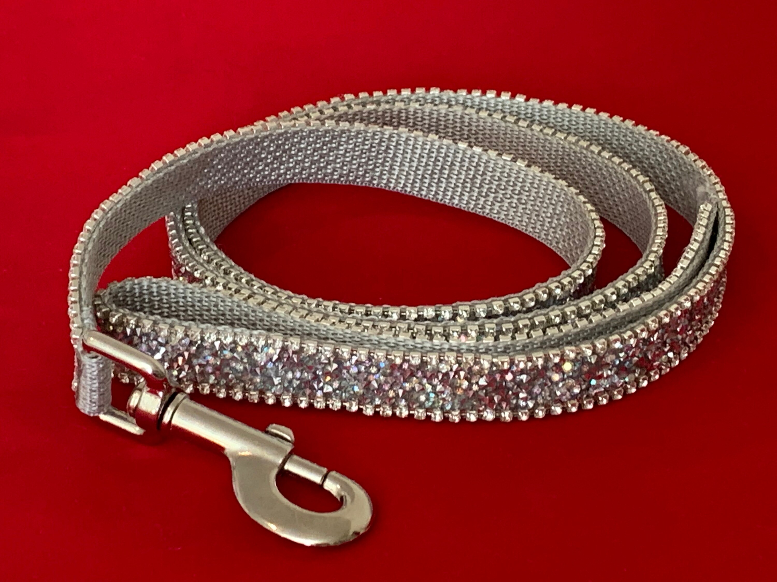 Custom Rhinestone Pet Leash, Diamond & Satin Lined, Elegant Glam - Etsy