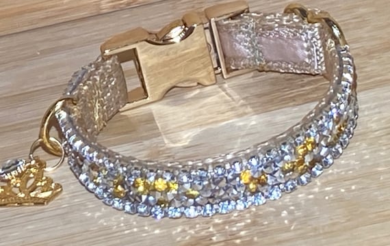 Gold & Silver Rhinestone Bling Dog or Cat Collar 1/2 Dazzling - Etsy