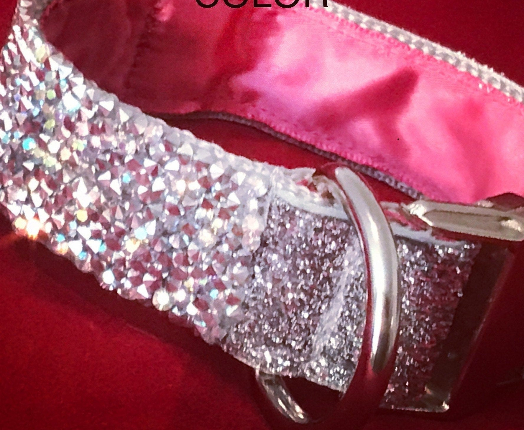 Super Sparkle Aurora Rhinestone Crystal Leash Bright Pink | Etsy