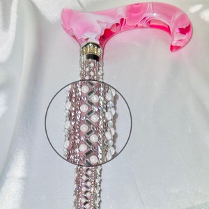Pearl & Rhinestone Bling Cane | Luxury Pink Ombré Derby Handle ...