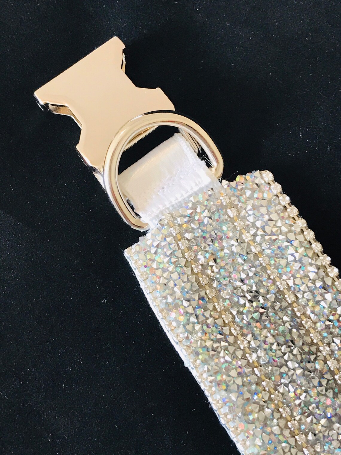 Real Rhinestone White Collar 2 Wide White Satin Lined | Etsy