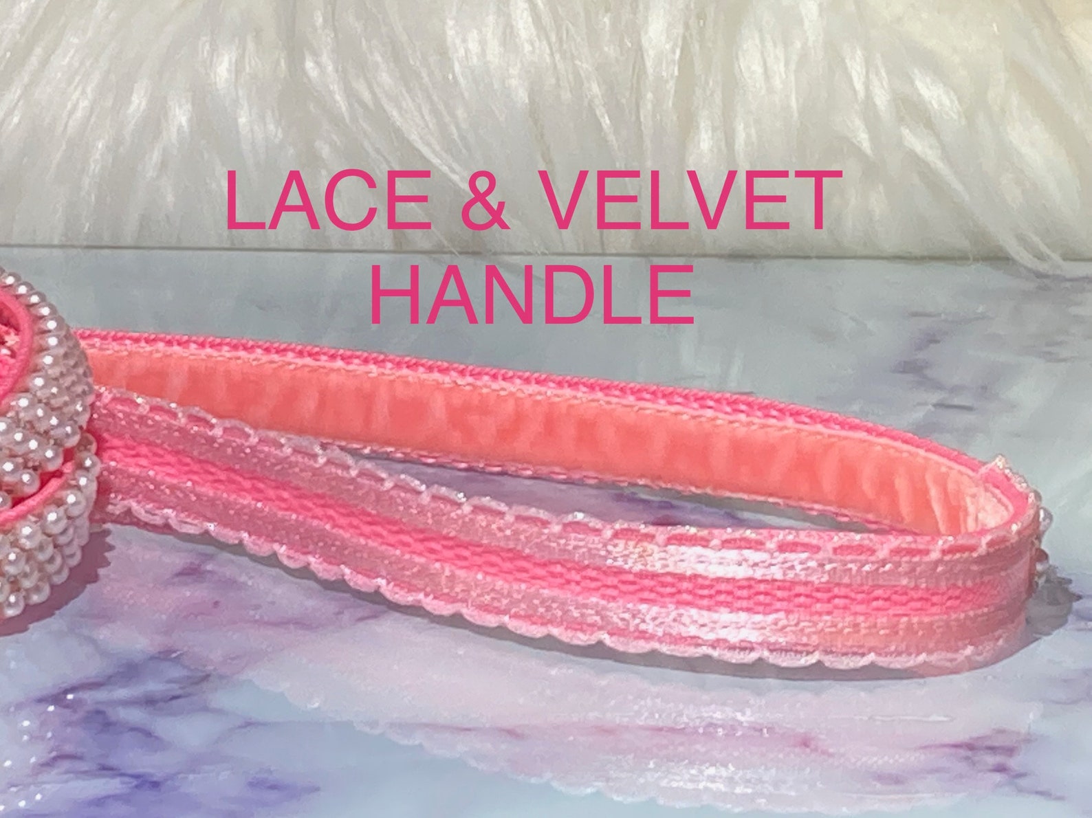 Pearl & Rhinestone Blush Pink Elegant Cat or Dog Leash, Velvet Lined ...
