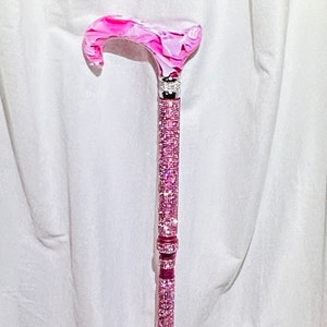 Pink Rhinestone Bling Cane | Luxury Pink Ombré Derby Handle ...