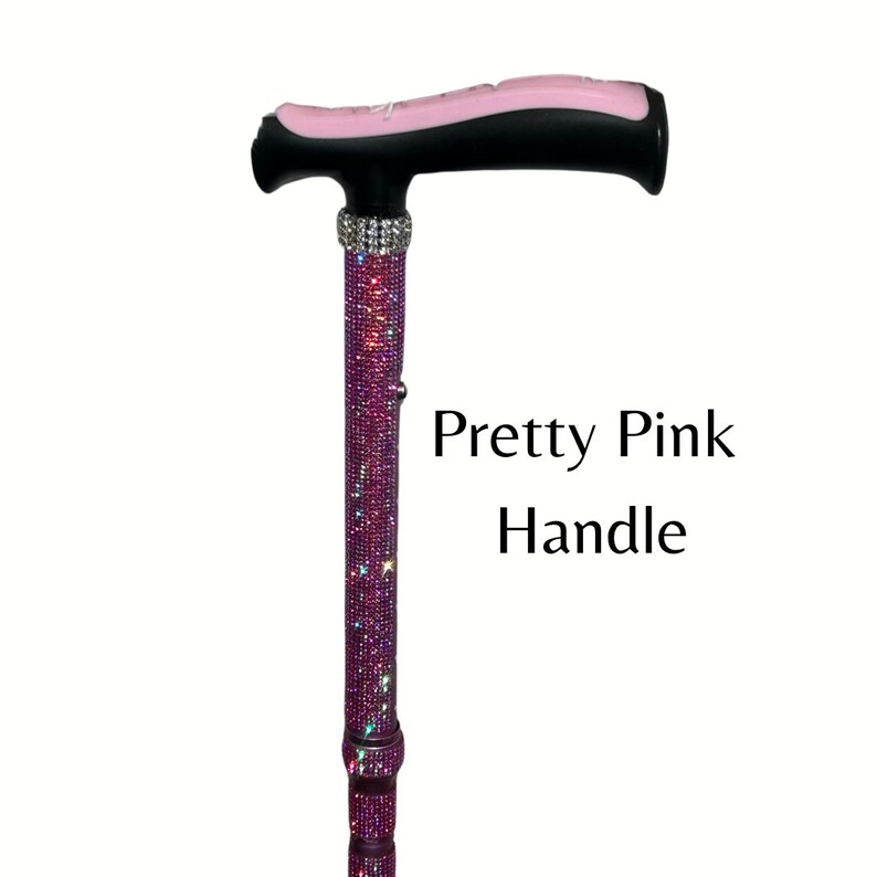 Pink Rhinestone Quad Cane, Folding , Elegant & Chic Retirement or ...