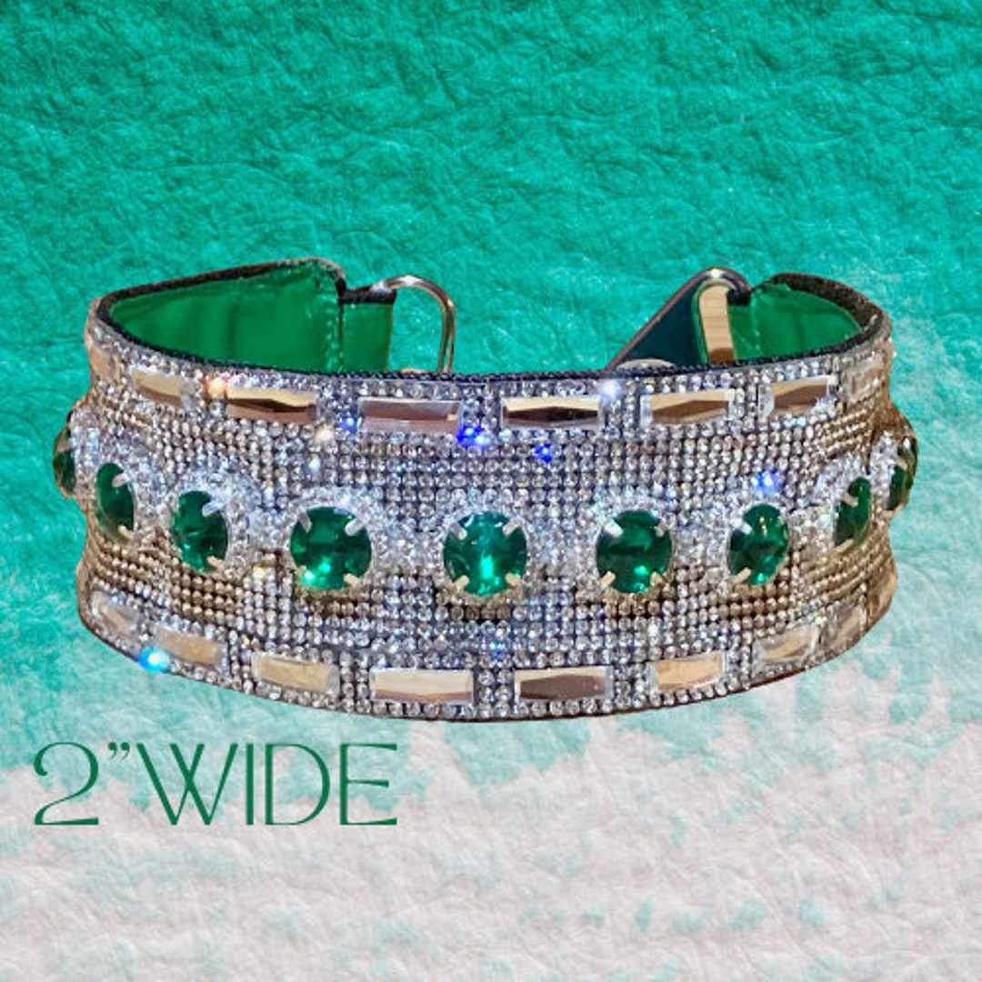 Emerald Rhinestone Dog Collar, Extreme Sparkle, Pet Glam, High-end ...