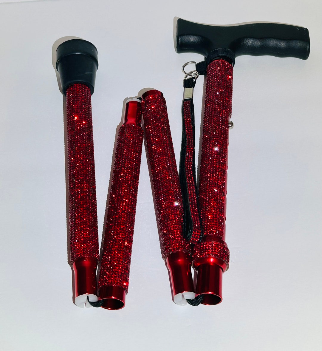 Elegant Red Rhinestone Walking Cane Disability Gift Quad - Etsy