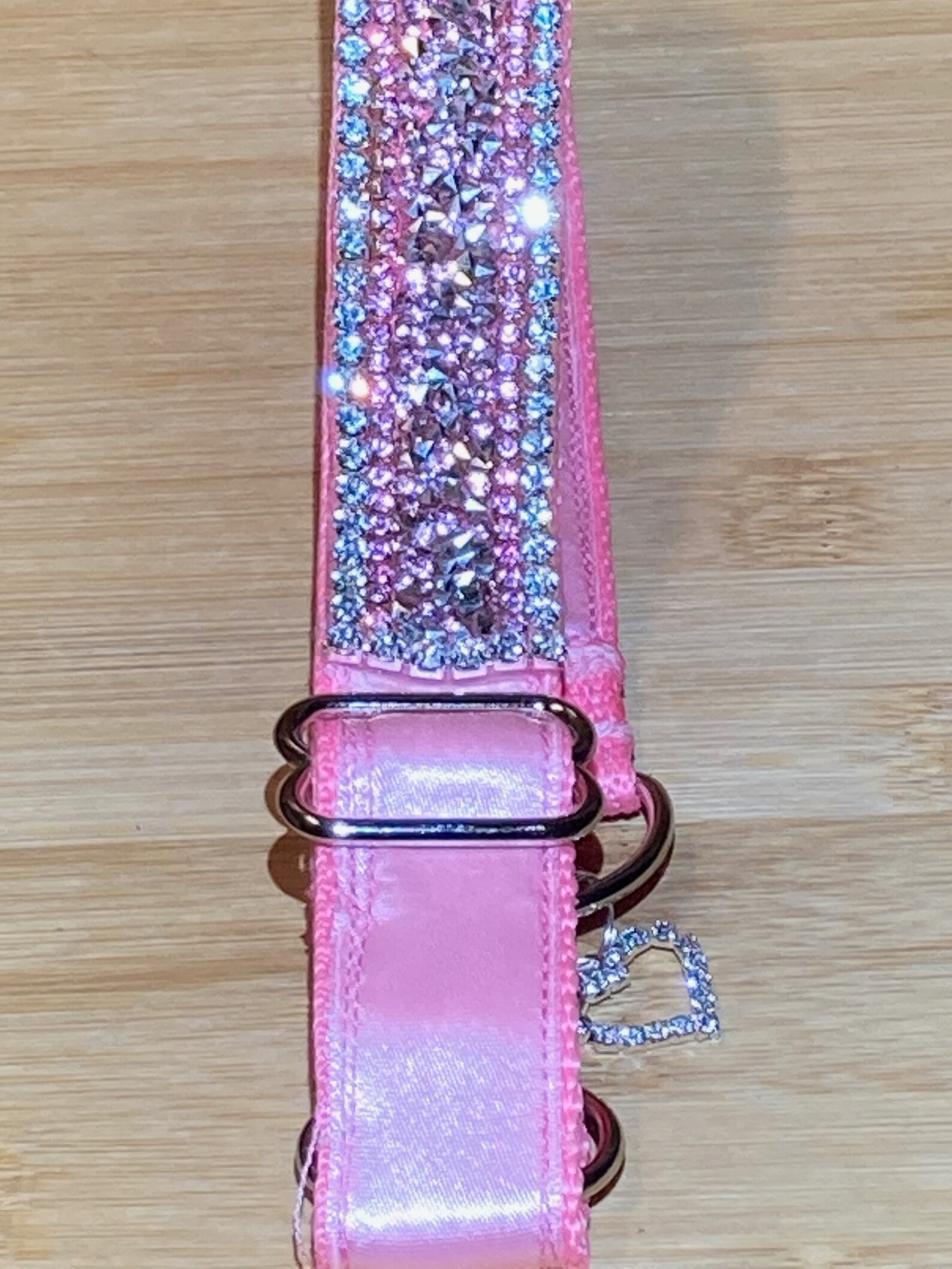 Blush Pink Real Rhinestone Bling Dog Collar, 4 Rows of Diamonds ...