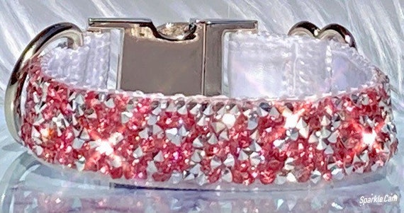Real Rhinestone Bling Dog or Cat Collar 3/4 Sparkly Pink - Etsy