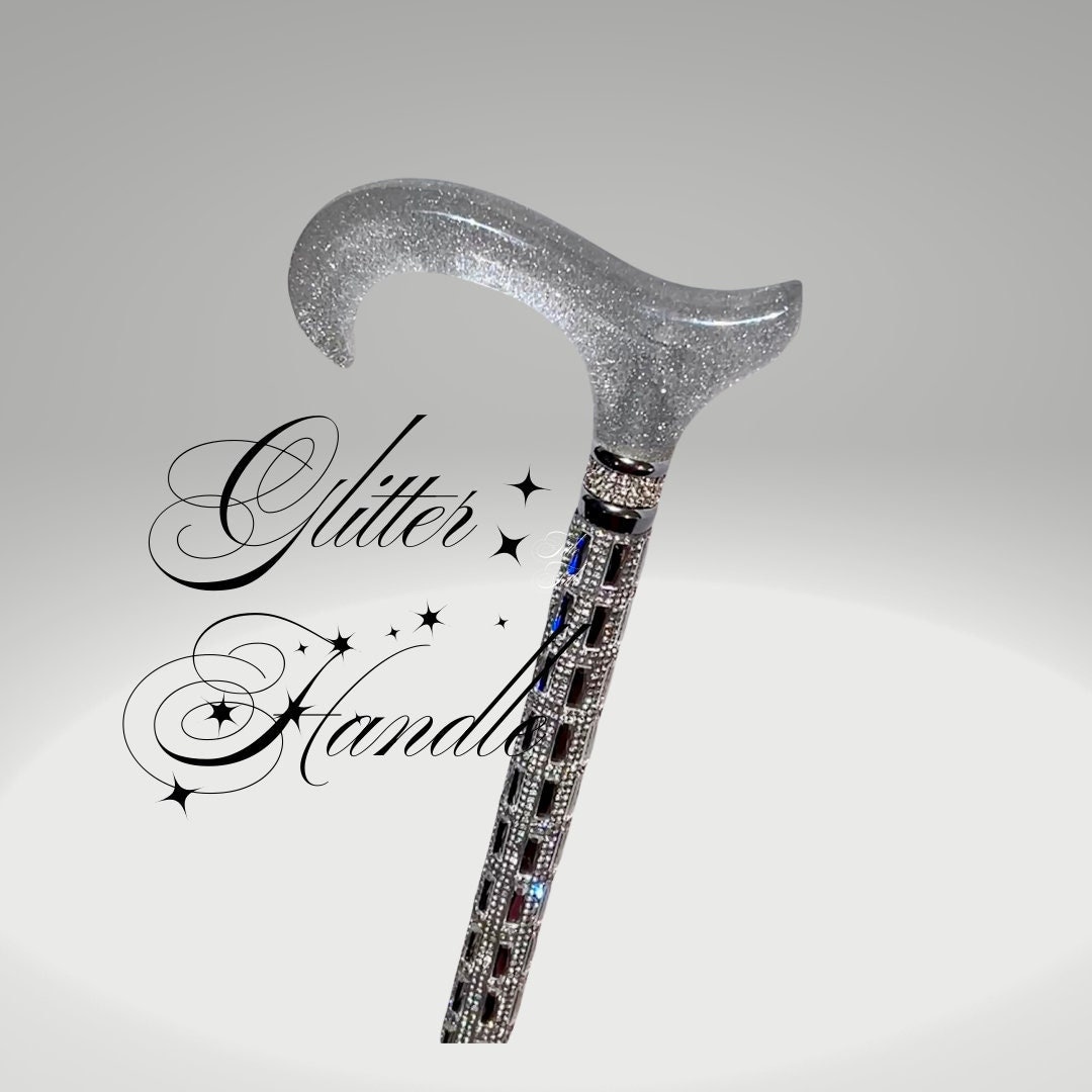 Platinum & Rhinestone Glam Cane, Derby Pearl Handle, Disability Gift ...