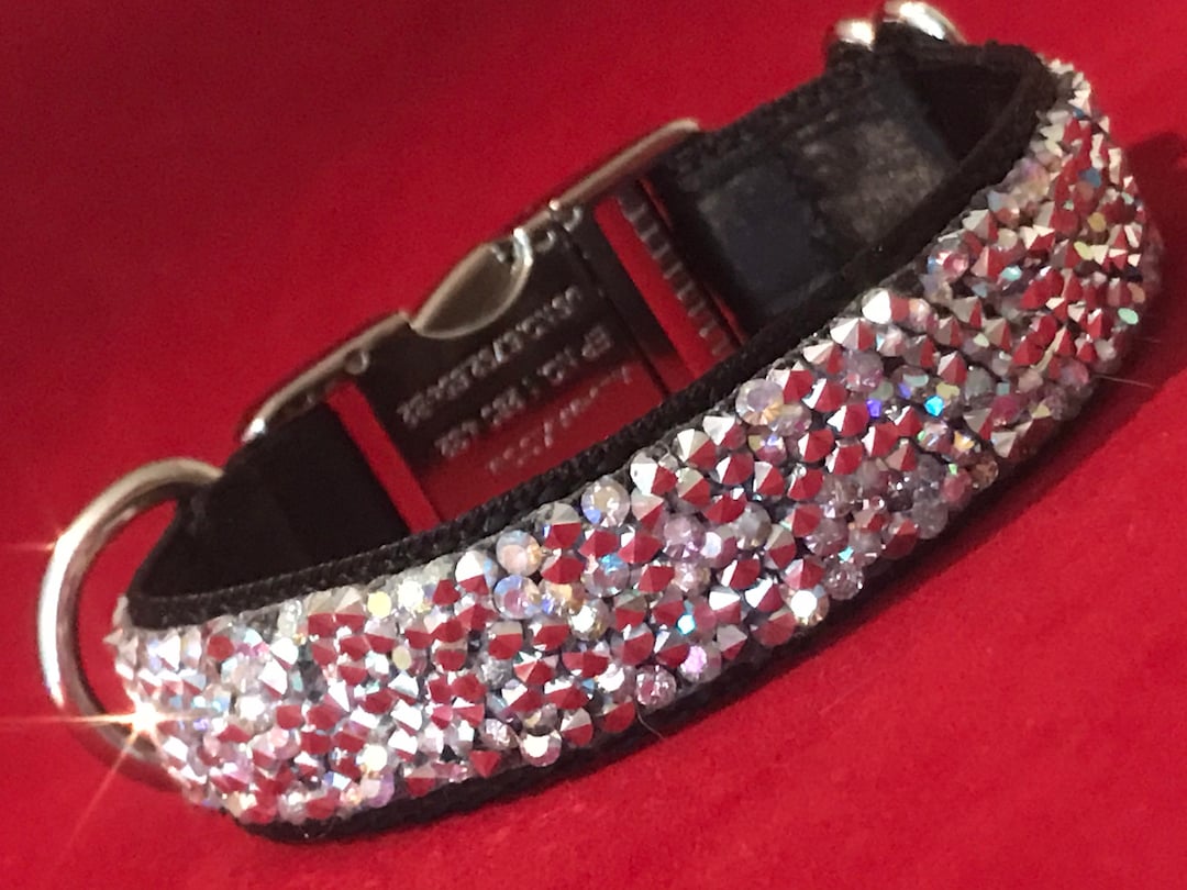 Rhinestone Diamond Bling Dog or Cat Collar 3/4" Sparkly AB Crystal ...