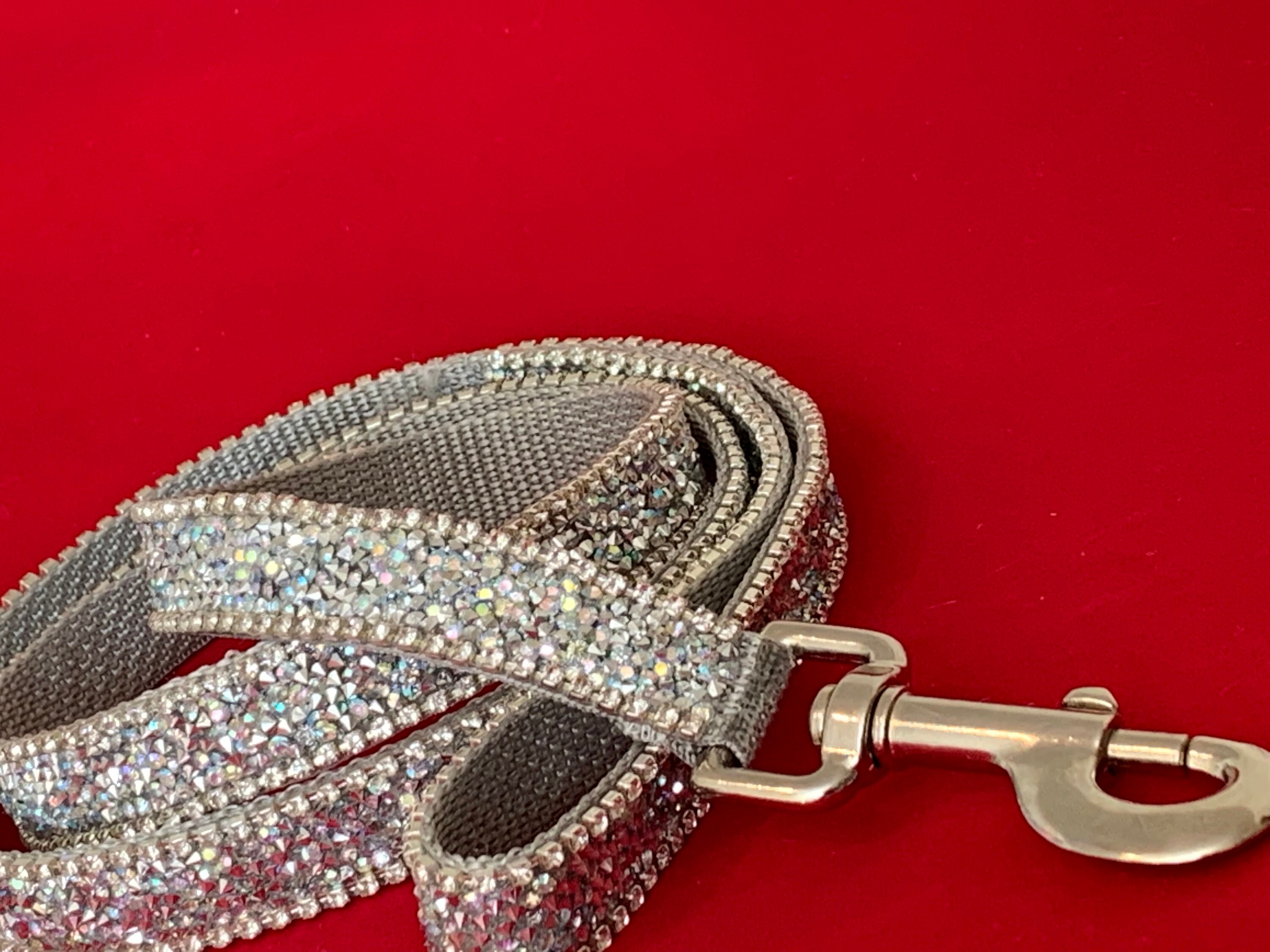 Custom Rhinestone Pet Leash, Diamond & Satin Lined, Elegant Glam - Etsy