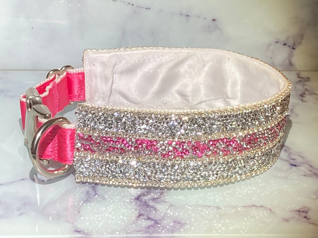 Pink Love Rhinestone Bling Dog Collar, 2" Wide Conversation Starter ...