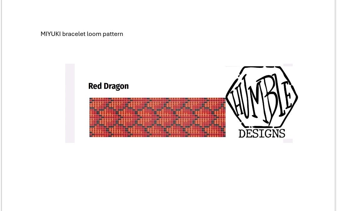 Red Dragon Scales Bead Loom Pattern for Miyuki Beads - Etsy