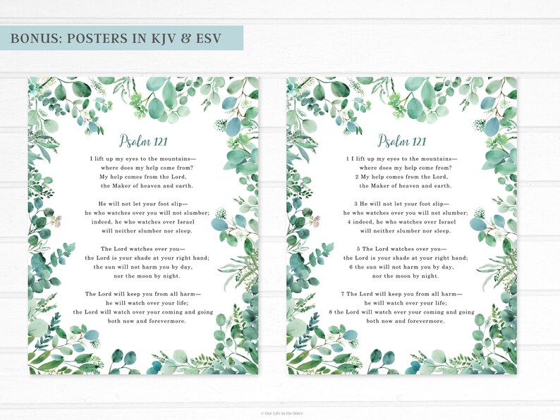 Psalm 121, Scripture Posters, Cards & Copywork, Bible Verses ...