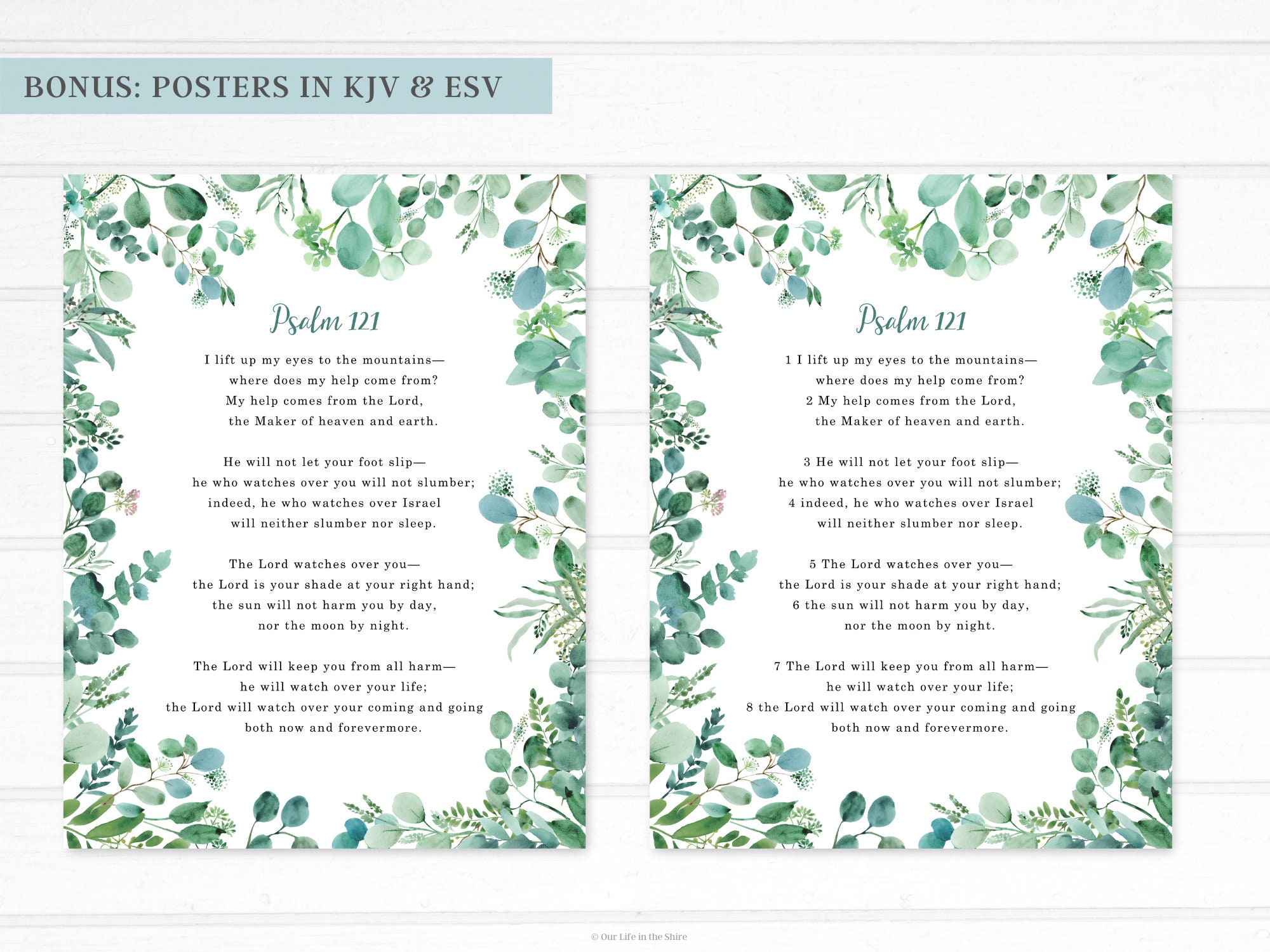 Psalm 121, Scripture Posters, Cards & Copywork, Bible Verses ...